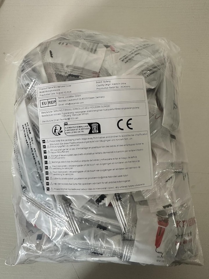 Sufang 100 Pcs Disposable Microphone Cover Non-Woven Windscreen Mic ...