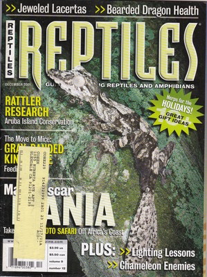 REPTILES MAGAZINE December 2001 (Aruba Rattlesnake Jeweled Lacerta ...