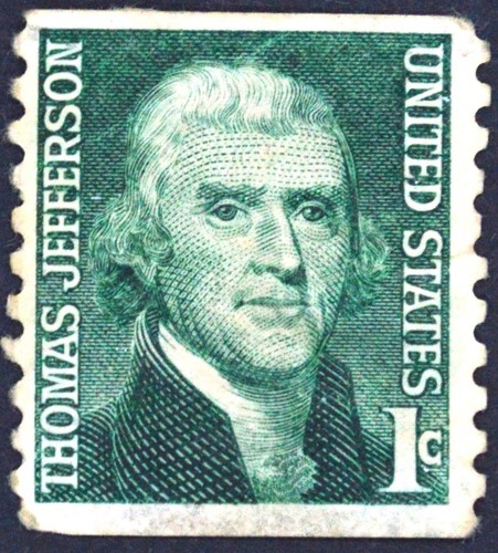 Rare Vintage Green, Thomas Jefferson 1c United States Postage Stamp ...