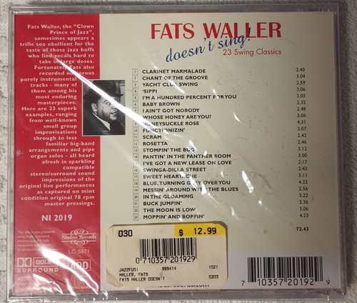 Fat Waller Doesn't Sing! by Fats Waller (CD, 2001) for sale online | eBay