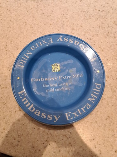 Vintage Embassy Extra Mild Cigarette Ashtray Blue Pub Memorabilia/Man ...