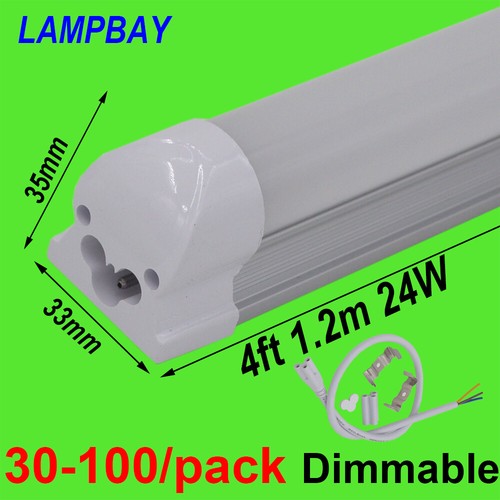 30-100/pack Dimmable LED Tube Light 4ft 48" 1.2m 20W 24W Bar Lamp 4 ...