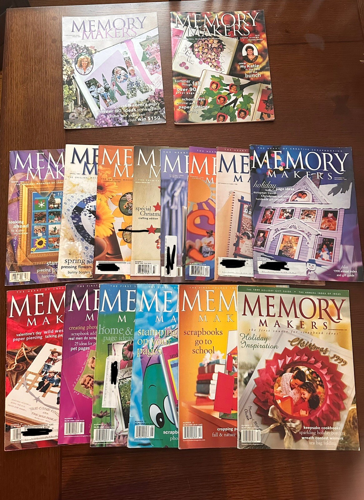 Memory Makers Scrapbook Magazines 1996-1999, Lot of 16 (Used)