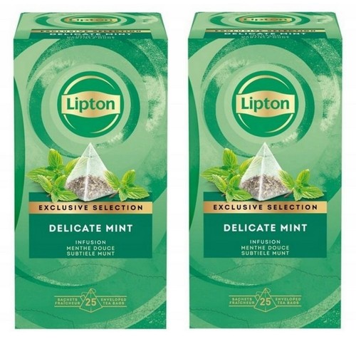 2 x Lipton Selection DELICATE MINT - 2 x 25 Enveloped Bags 54g / 1.8oz ...