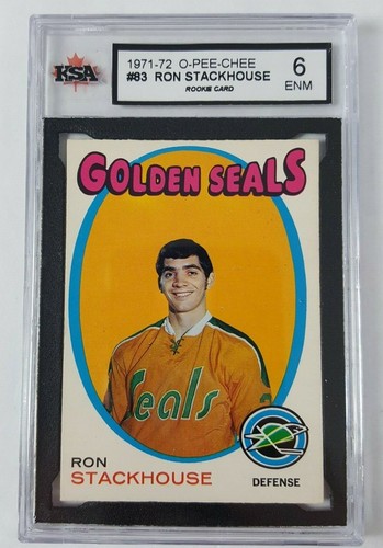 1971 - 72 RON STACKHOUSE OPC ROOKIE CARD KSA GRADED 6 ENM NHL HOCKEY ...