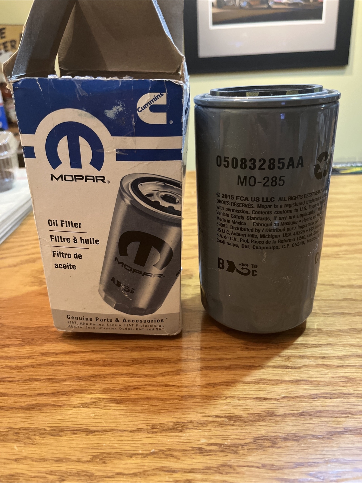 MOPAR MO-285 - cross reference oil filters | oilfilter-crossreference.com