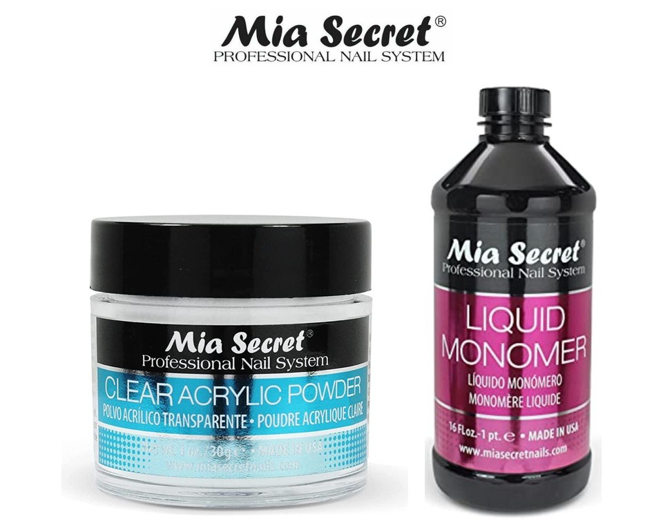 Mia Secret Liquid Monomer 16 oz with Clear 1 oz Acrylic Powder | eBay
