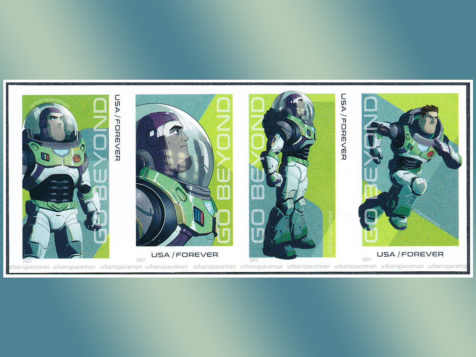 5712c 5709a-5712a Buzz Lightyear Horiz Strip 4 Designs Imperf Head ...