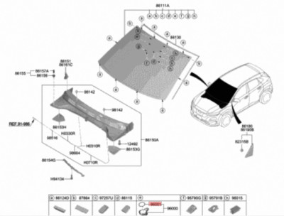 KONA ELECTRIC PAD-RAIN SENSOR SILICON 2019-2022 GENUINE NEW HYUNDAI ...