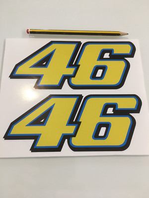 Large 2 x Valentino Rossi Sticker Number 46 sticker vinyl 190mm x 80mm ...
