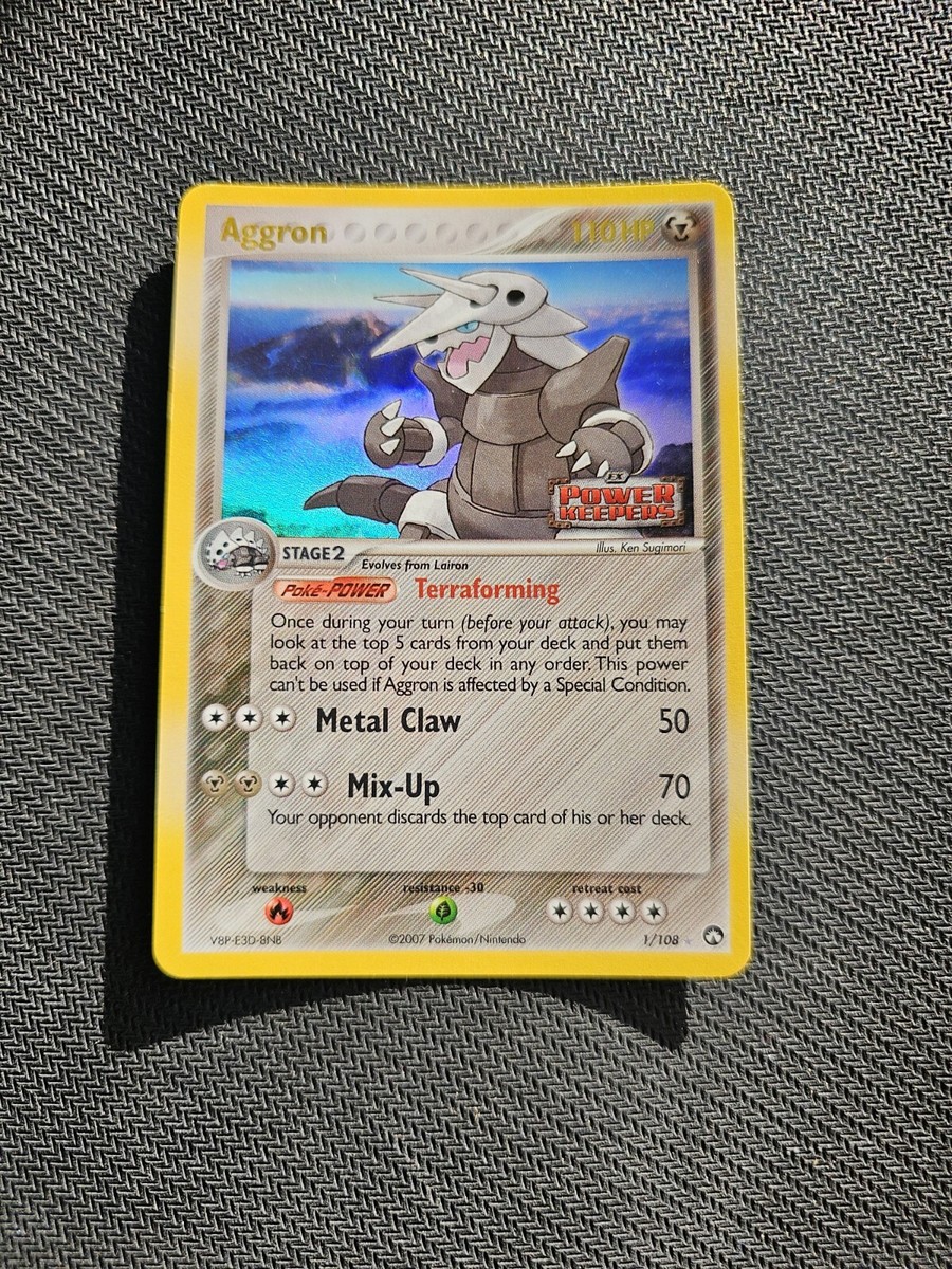 Aggron Ex Card M Aggron EX 154/160 Full Art Holo Ultra Rare XY Primal