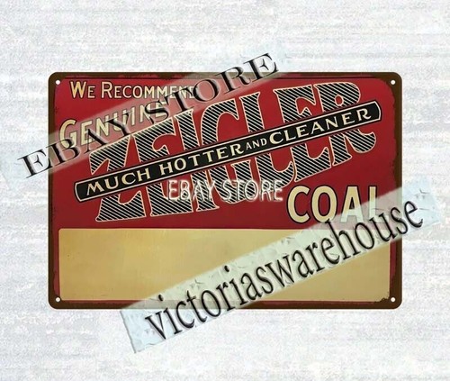 Zeigler Coal Dealer cabin lodge miner decor metal tin sign garage ...