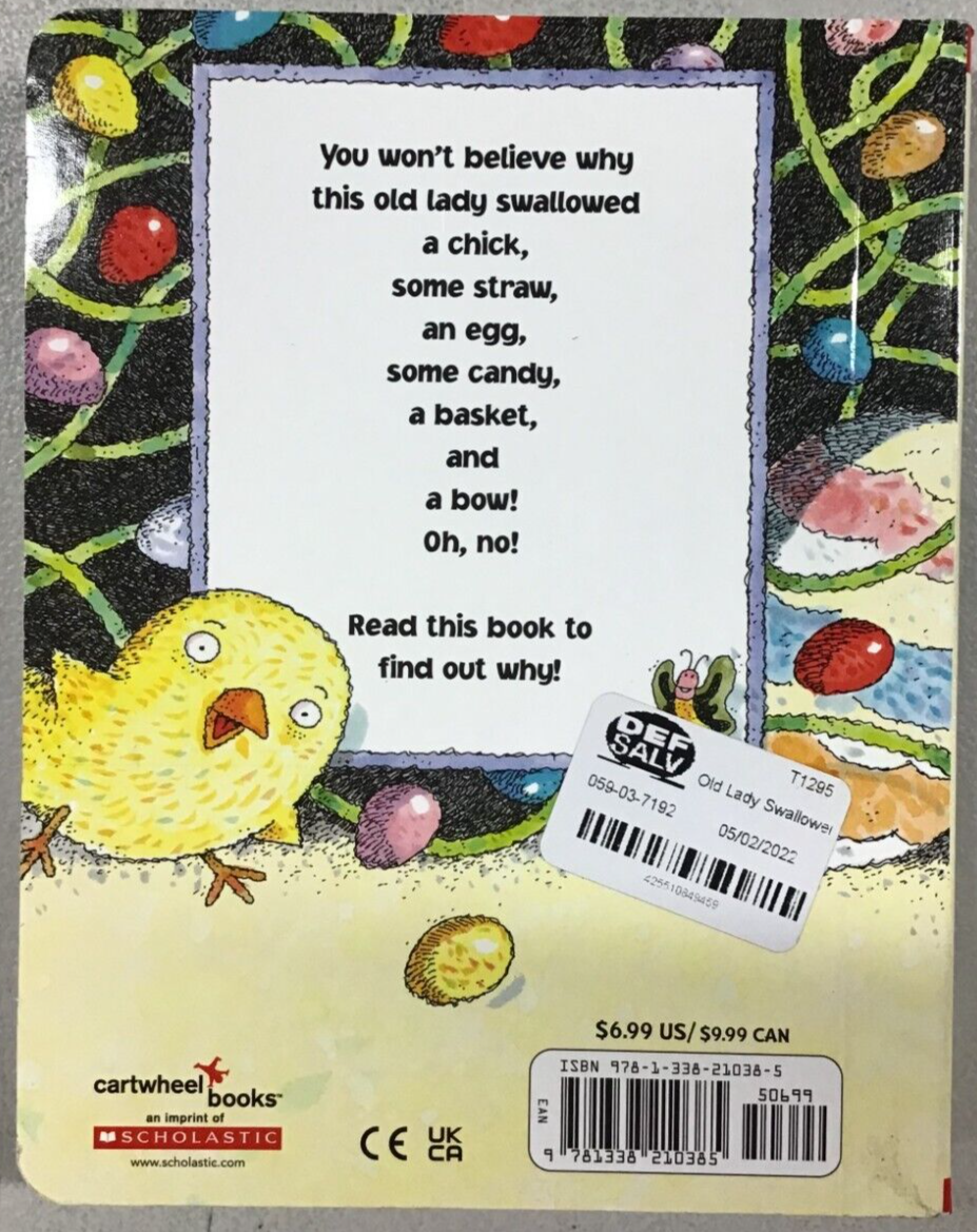 There Was an Old Lady Who Swallowed a Chick! (Board Book) by Lucille ...