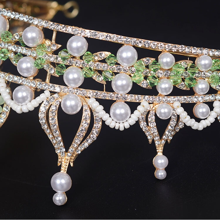 55 Styles Green Crystal Queen Princess Tiara Crown Wedding Princess For ...