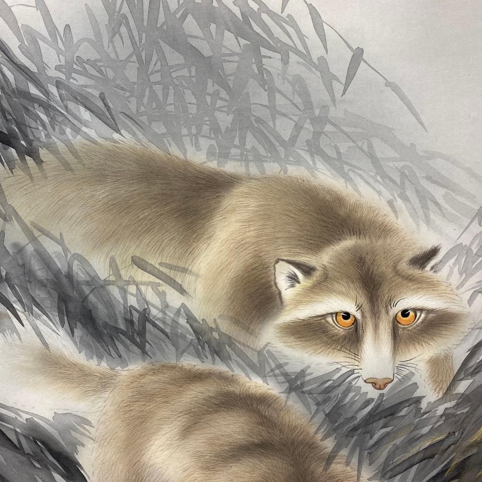 Raccoon Dog Japanese Hanging Scroll Kakejiku Asian Culture Art Painting ...