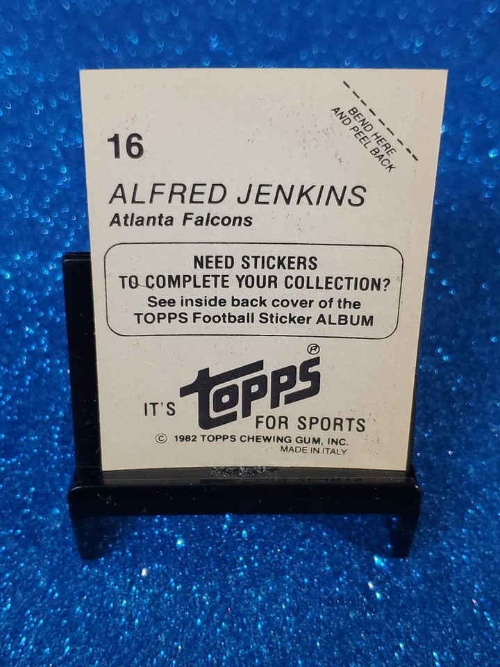 1982 Topps Stickers Football #16 Alfred Jenkins Atlanta Falcons NFL CC1 ...
