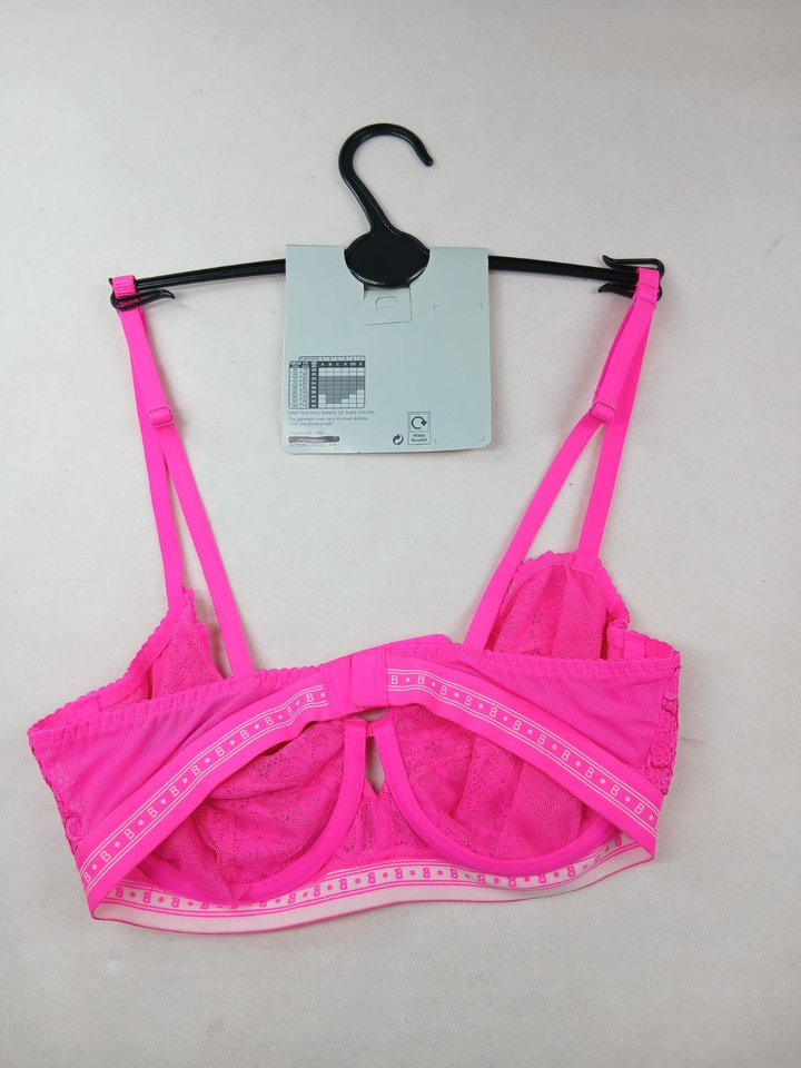 EX M&S Underwired Full Cup Bra Colour Neon Pink Size 32D Ref 2843 | eBay UK