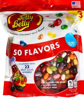 Jelly Belly Jelly Beans 50 Flavors Original Gourmet Real Fruit Juice, 3 ...