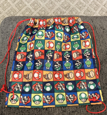 Nintendo Super Mario Drawstring Gym Bag Cinch Bag EUC | eBay