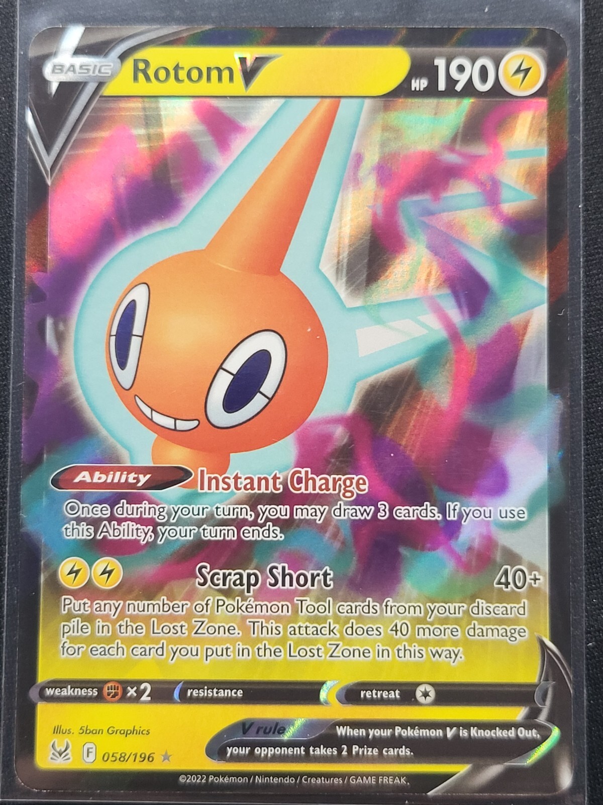 Rotom V 058/196 (Ultra Rare) Lost Origin Near Mint Pokemon | eBay