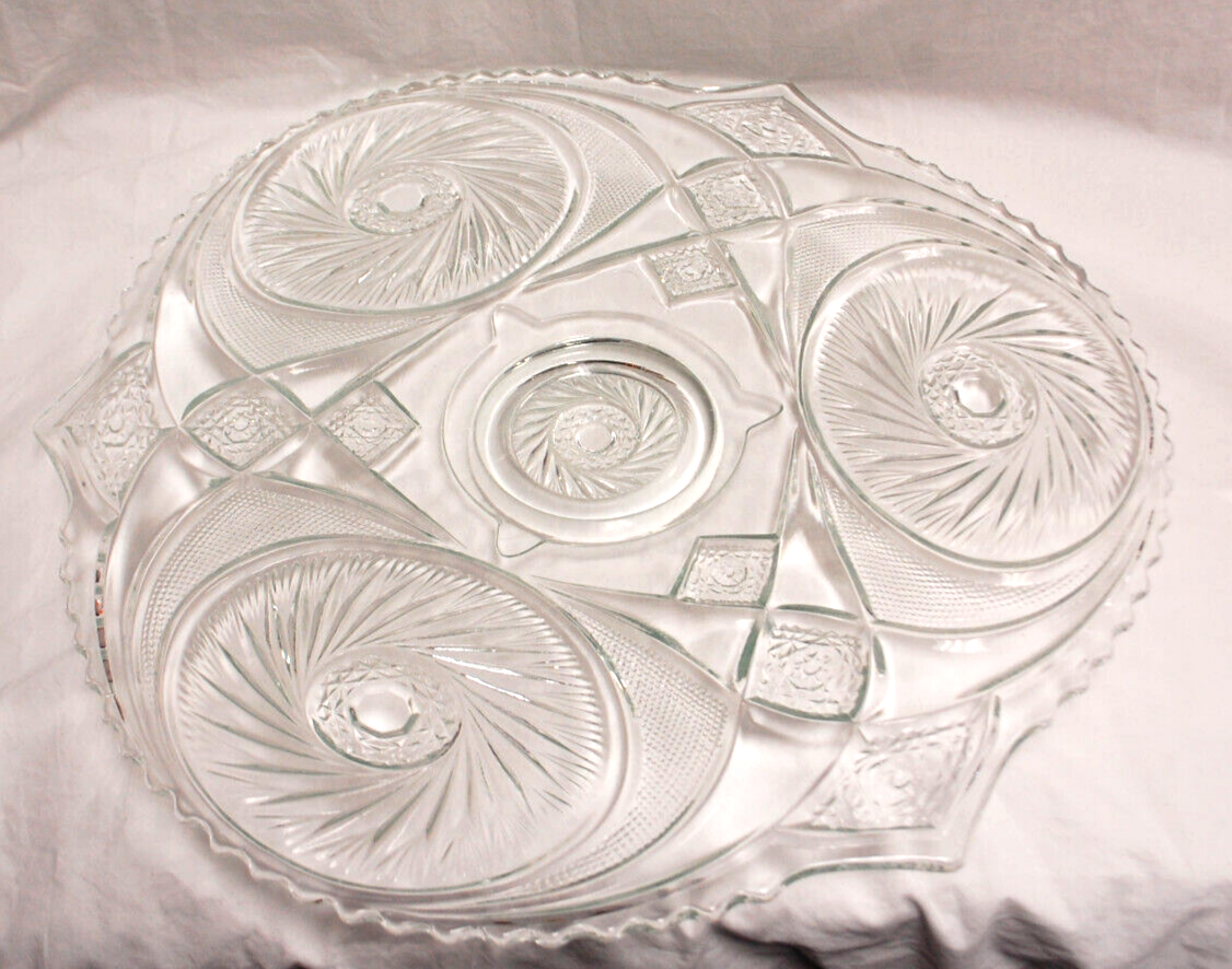 L.E. Smith Aztec Punch Bowl & Large Underplate 2-Piece Set Vintage ...