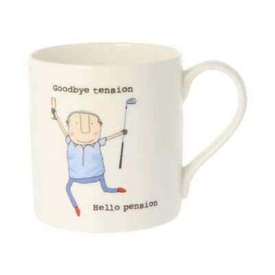 Goodbye Tension Hello Pension Bone China Retirement Mug by Rosie Made A ...