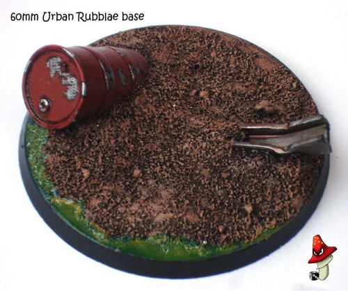 60mm x 1 Urban Rubble Resin Base style 40k sci-fi cyber punk Warhammer ...