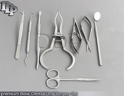 8 pcs premium Basic Dental Oral Surgery Elevators Set Kit Instruments ...