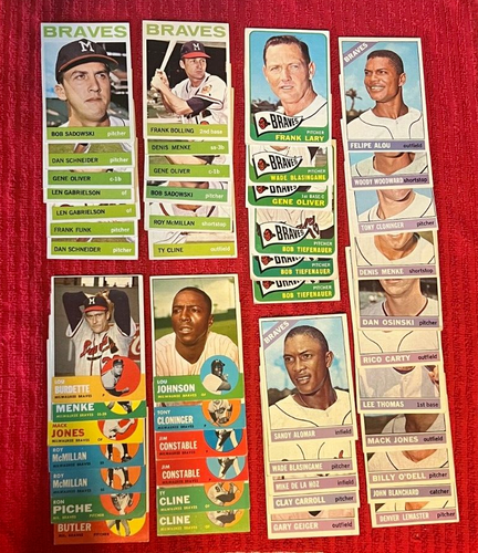 72 Cards - 1960-1966 Topps All Milwaukee Braves Common Card Lot w ...