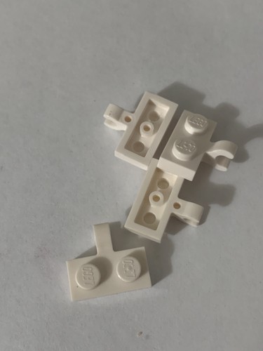 LEGO Parts 11476 (4pcs) Plate, Modified 1 x 2 w Clip Horizontal on Side ...