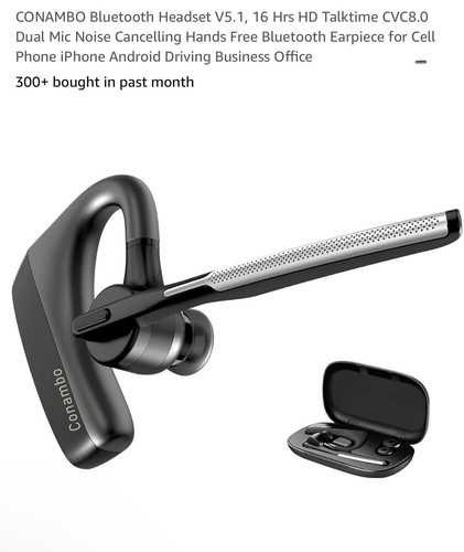 Conambo K10C Pro Bluetooth 5.0 Headset with CVC8.0 Dual Mic Noise ...