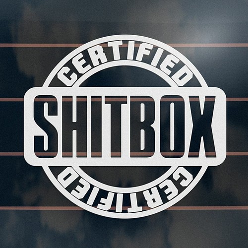 CERTIFIED SHIT BOX Sticker 120mm ute country shitbox car window decal ...