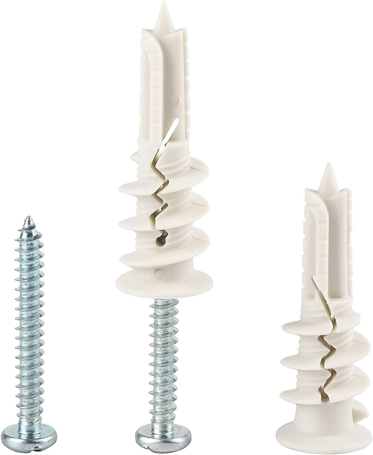 Plasterboard Fixings Nylon Self Drill Fixing Plug with Screws Pack of ...