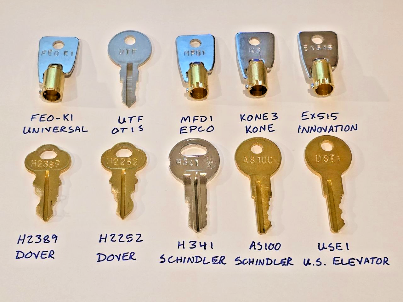 10pc Basic Fire Service Elevator Key Set - Most Major Brands! | eBay