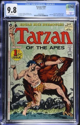 TARZAN # 207 CGC 9.8 WHITE PAGES / 1st DC ISSUE ! / ORIGIN OF TARZAN! | eBay