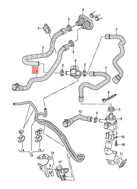 Genuine AUDI A4 allroad quattro Avant S4 A4L Coolant Hose 8K1819371AB ...