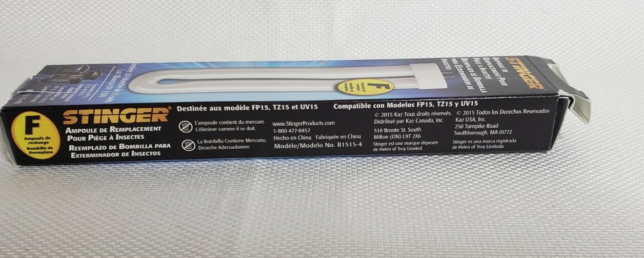 Stinger Insect Zapper Replacement Bulb 15 Watt UV Light fits FP15, TZ15 ...