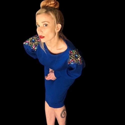 Gorgeous Vintage 80s “Plain Jane” Royal Blue Sequined Party Prom ...