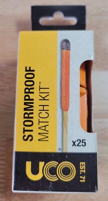 UCO Stormproof Waterproof Match Kit with Case 25 Matches 3 Strikers ...