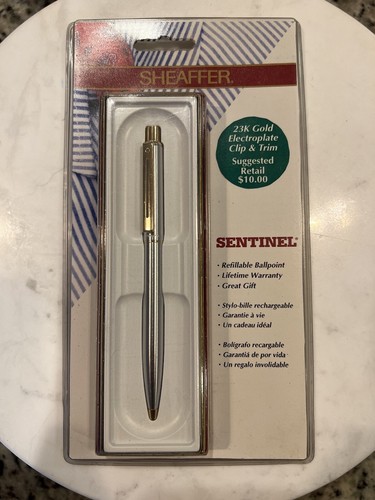 Sheaffer Sentinel Deluxe SS / 23K Gold Trimmed Executive Ballpen #96008 | eBay