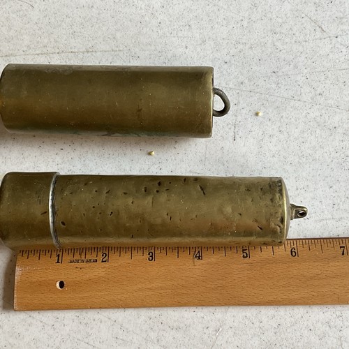 2 Antique Brass Clock Weights Lead Filled Vintage Antique | eBay