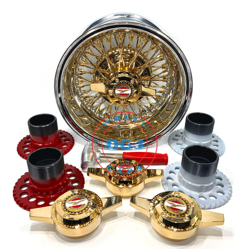13x7 Zenith Style Rev 72 Spokes Cross Lace Center Gold Lowrider Wire ...