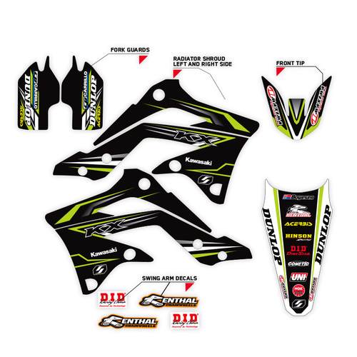 1992 - 1993 KAWASAKI KX 125 250 KX125 KX250 GRAPHIC MOTOCROSS ...