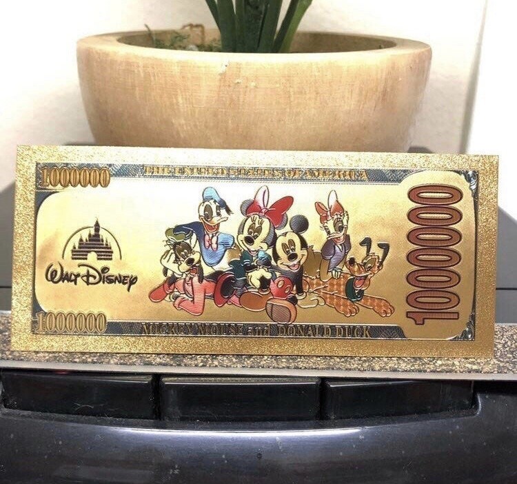 24k Gold Foil Plated Minnie Mouse Disney Banknote Collectible | eBay