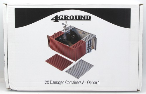 4Ground KB28-HLA-101-OP1 2x Damaged Containers A Option 1 (Red & Grey) Terrain | eBay