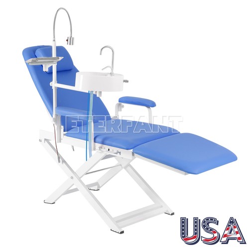 Portable Dental Chair Mobile Exam Folding Silla With LED Light Lamp ...