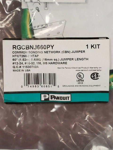 Panduit RGCBNJ660PY CBN Common Bonding Network Jumper Kit for sale ...