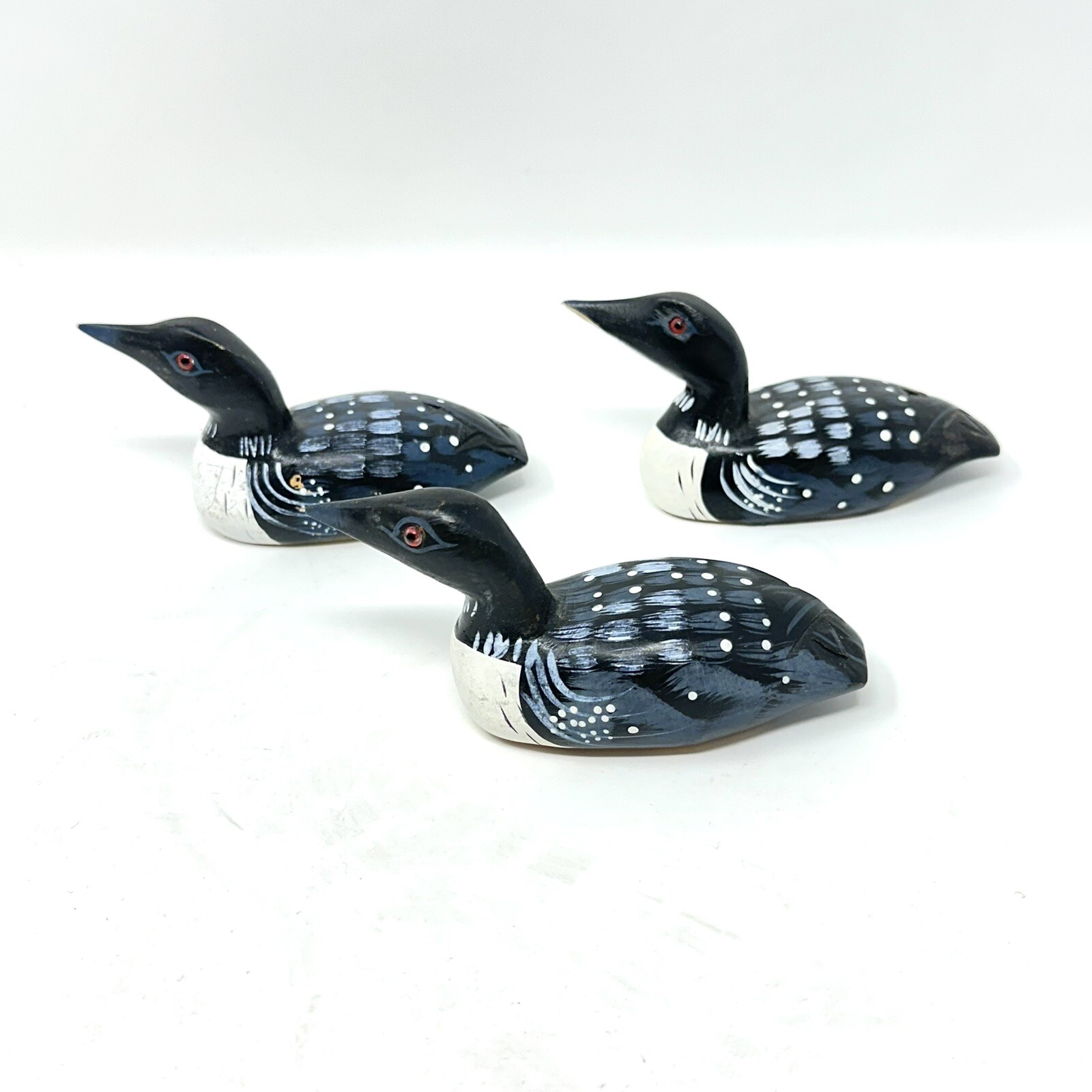 Land & Sea Collectibles Loons Set of 3 Hand Carved Painted Wood Ducks ...