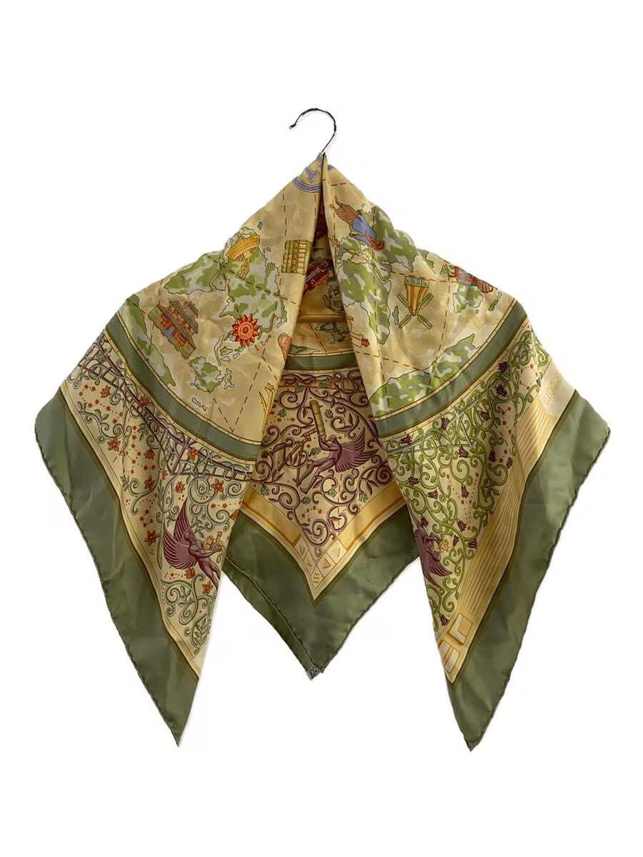 RARE HERMES HERMES World map Carre 90 Scarf Silk GRN … - Gem