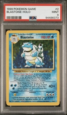1999 Pokemon Base Set Unlimited Blastoise 2/102 Holo Rare PSA 9 Mint (9 ...